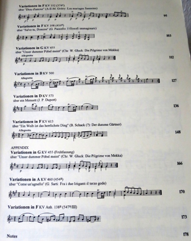 Mozart Variationen für Klavier, S. 176, / Euro 10, - · Musik Noten